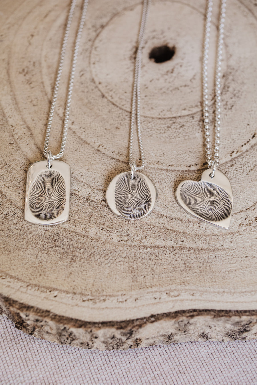 "Tender Touch" Fingerprint Necklace - Fine Belcher – Smallprint